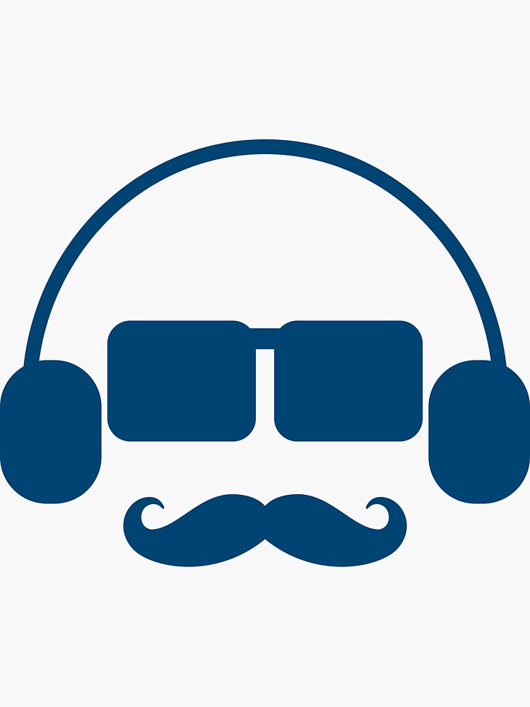 "DJ moustache " Sticker by AGprint | Redbubble