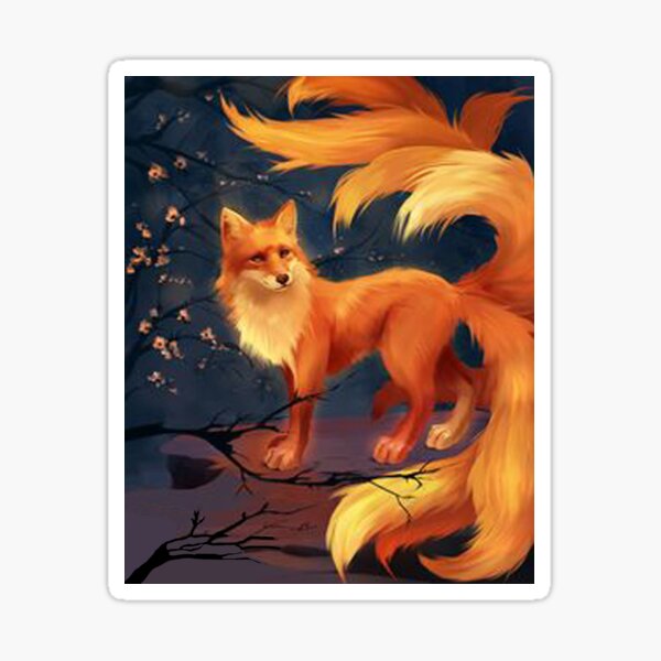"Kitsune " Sticker for Sale by Kyumi12 | Redbubble