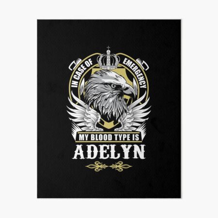 Lámina rígida «Camiseta con el nombre de Adelyn: en caso de emergencia ...