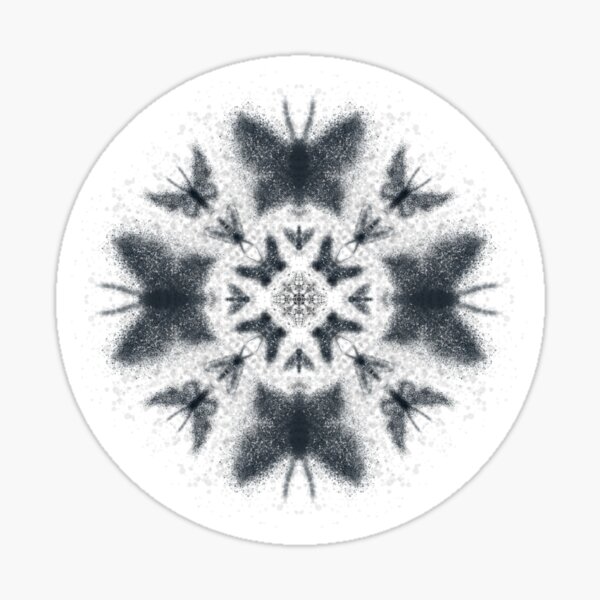 "Black and white butterfly medallion" Sticker for Sale by oddwatt ...
