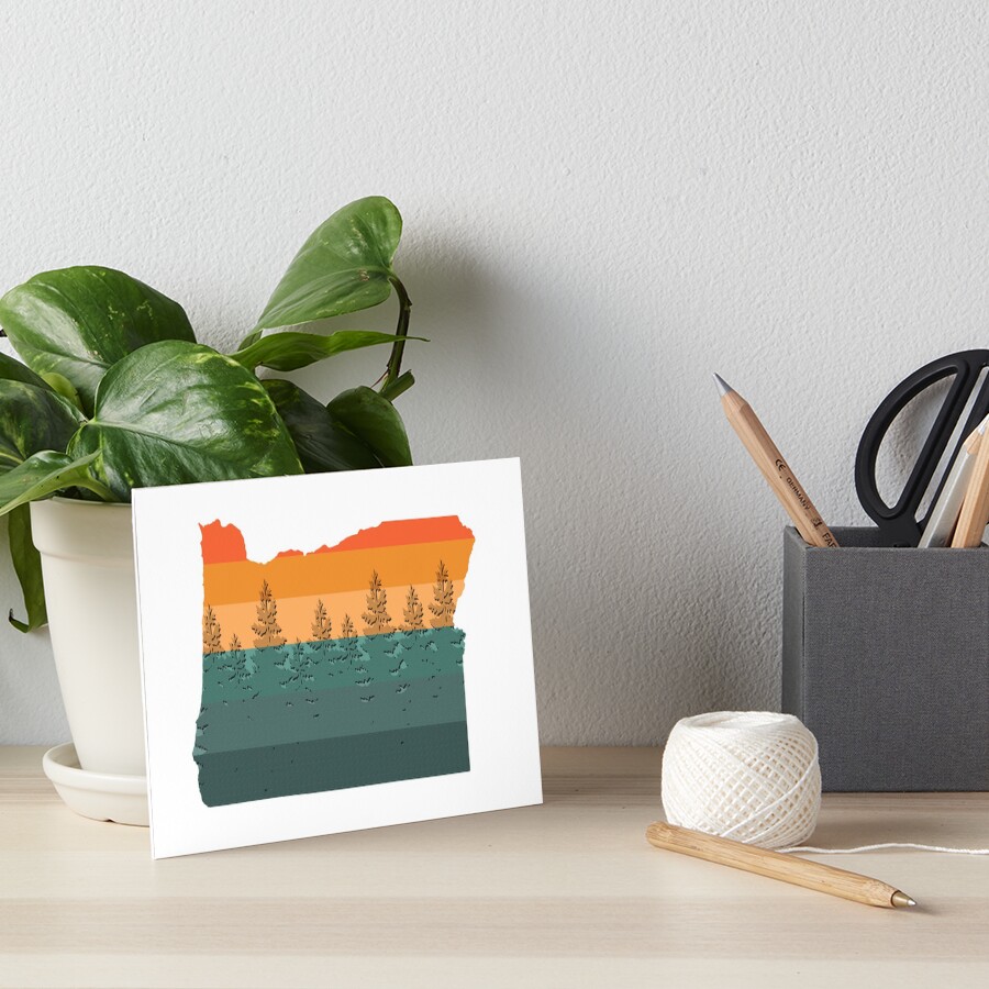 "Oregon Tree Silhouette" Art Board Print for Sale by esskay | Redbubble