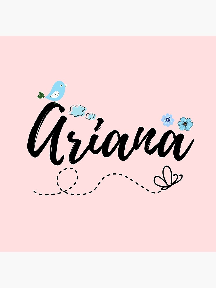 "Ariana Name Baby Kind Mädchen Hübsche Blumen | Name Design rosa blaue ...