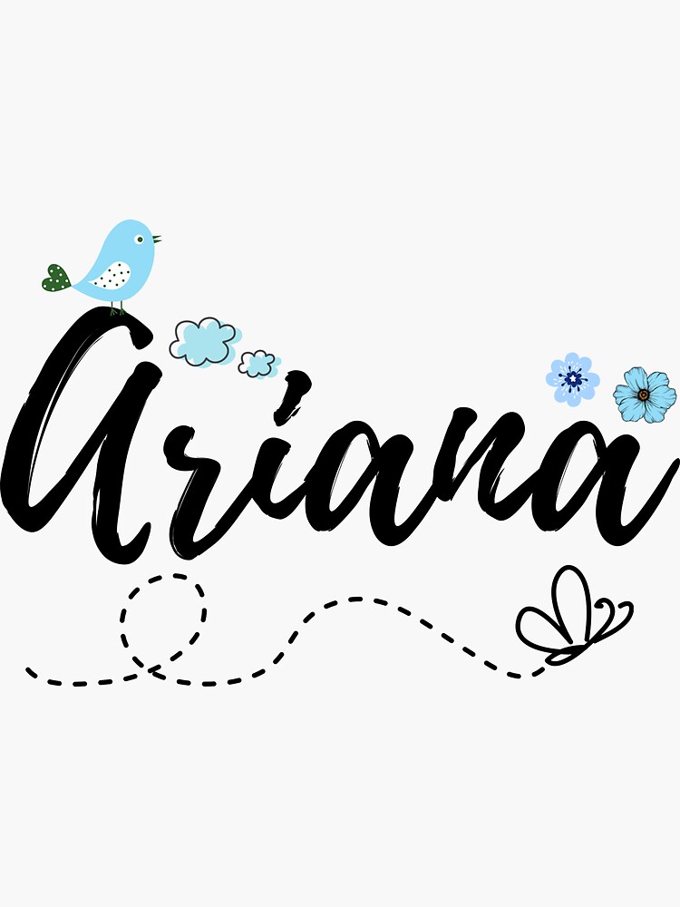 "Ariana Name Baby Child Girl Pretty Flowers | Name Design Pink Blue ...