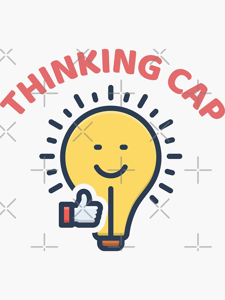"Thinking Cap Black - Im Thinking, Cute, Funny Hat Design" Sticker for ...