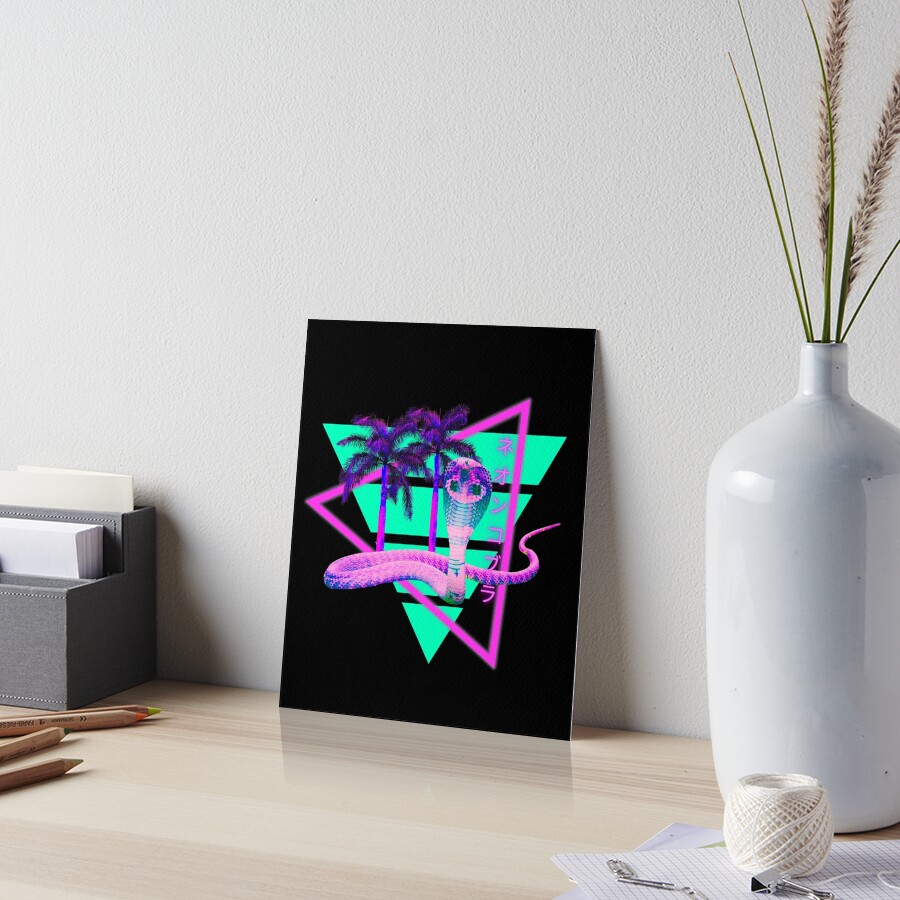 "Vaporwave Cobra Aesthetic Synthwave Snake" Art Board Print by ...