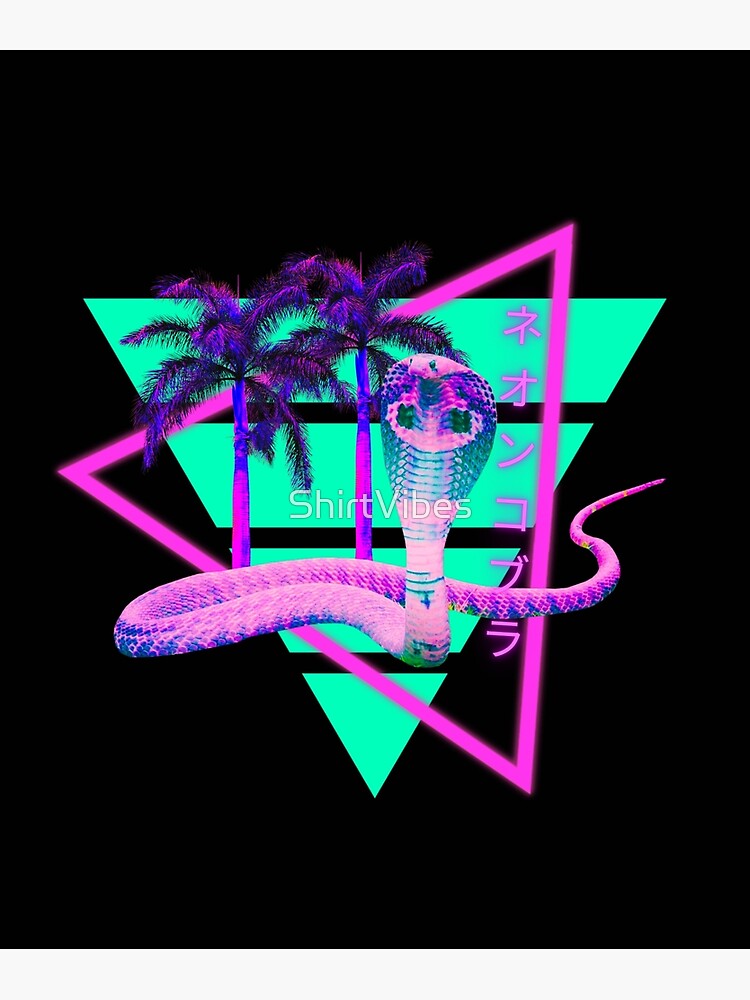 "Vaporwave Cobra Aesthetic Synthwave Snake" Art Print by ShirtVibes ...