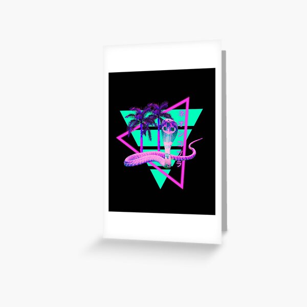 "Vaporwave Cobra Aesthetic Synthwave Snake" Greeting Card for Sale by ...
