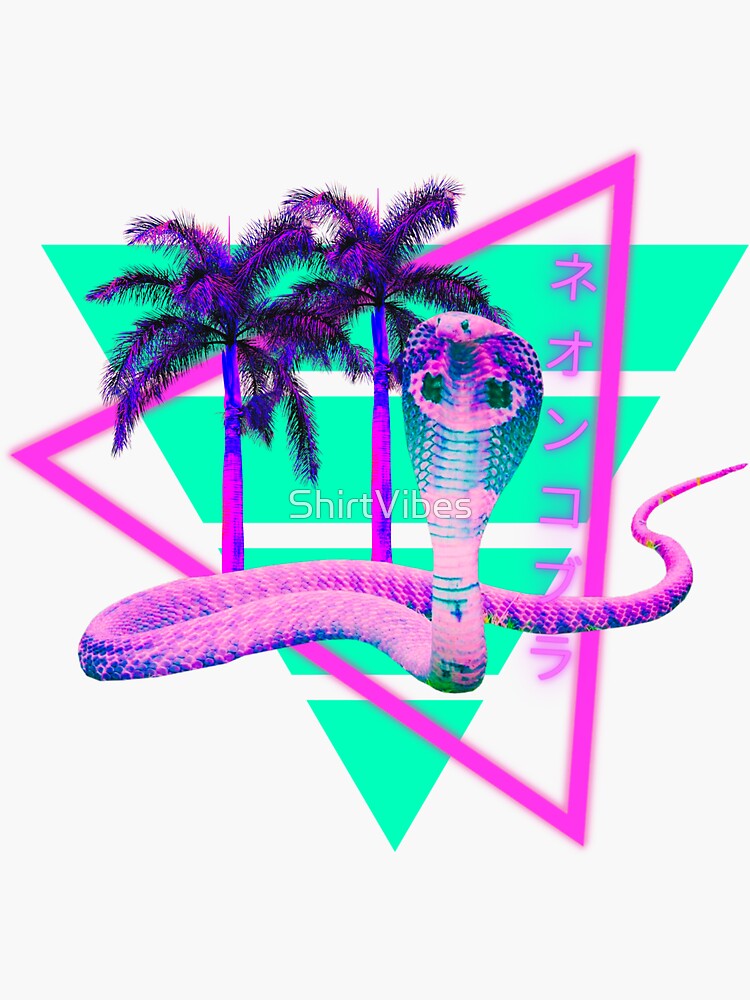 "Vaporwave Cobra Aesthetic Synthwave Snake" Sticker for Sale by ...