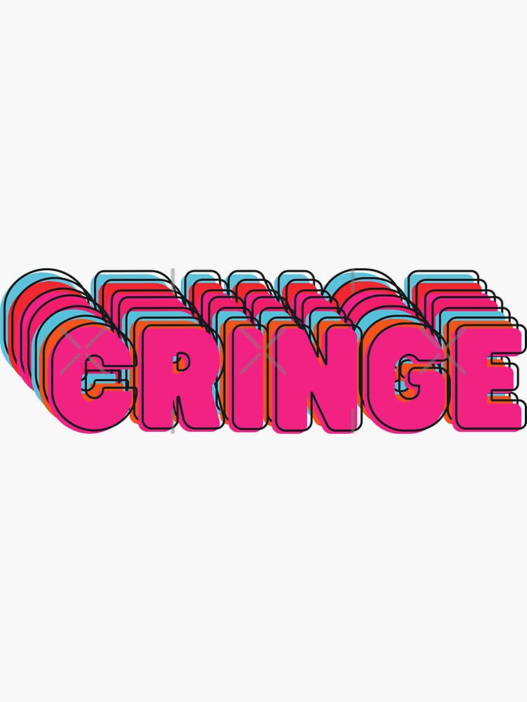 "Bright Pink 70s CRINGE" Sticker for Sale by ledalinda | Redbubble