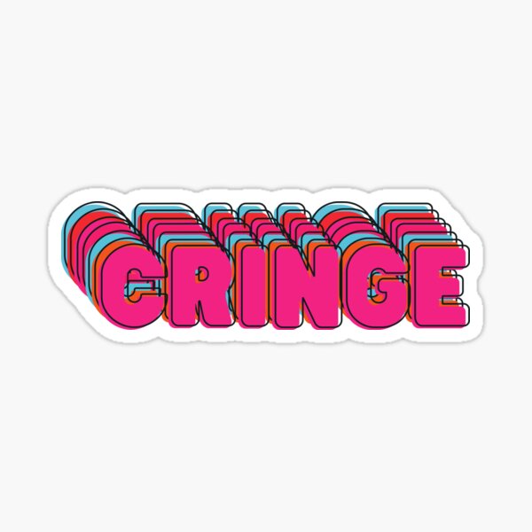 "Bright Pink 70s CRINGE" Sticker for Sale by ledalinda | Redbubble