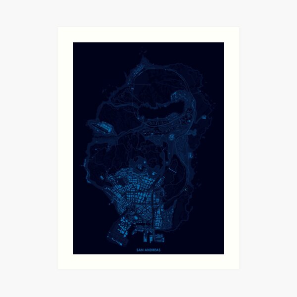 "GTA V Blueprint map" Art Print by lucasmovies | Redbubble