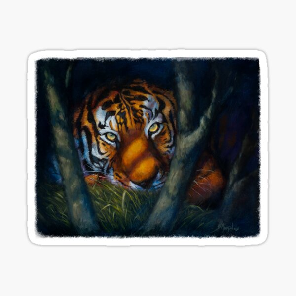 "Tiger Eyes" Sticker for Sale by BrittMartinArt | Redbubble