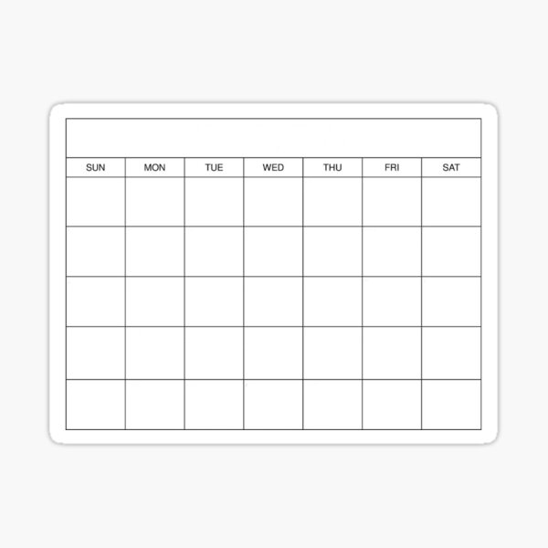 "Custom monthly calendar - solid" Sticker for Sale by devonnn | Redbubble