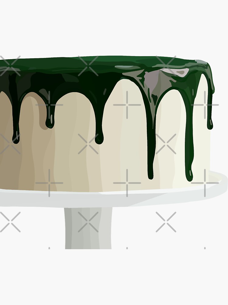"Sage Green Cake Sticker" Sticker for Sale by Drawingsbydraz | Redbubble