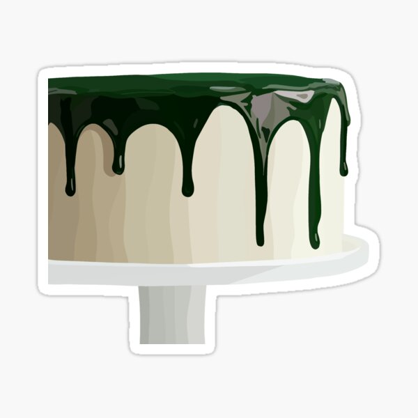"Sage Green Cake Sticker" Sticker for Sale by Drawingsbydraz | Redbubble