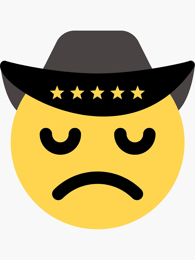 "Sad Cowboy Emoji" Sticker for Sale by julliadan | Redbubble