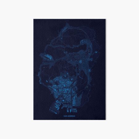 "GTA V Blueprint map" Art Board Print for Sale by lucasmovies | Redbubble