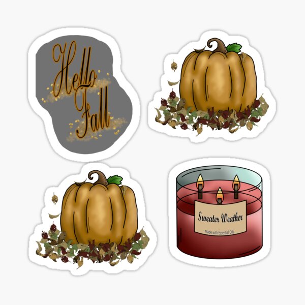 "Fall Sticker Set" Sticker for Sale by AshSmashes | Redbubble