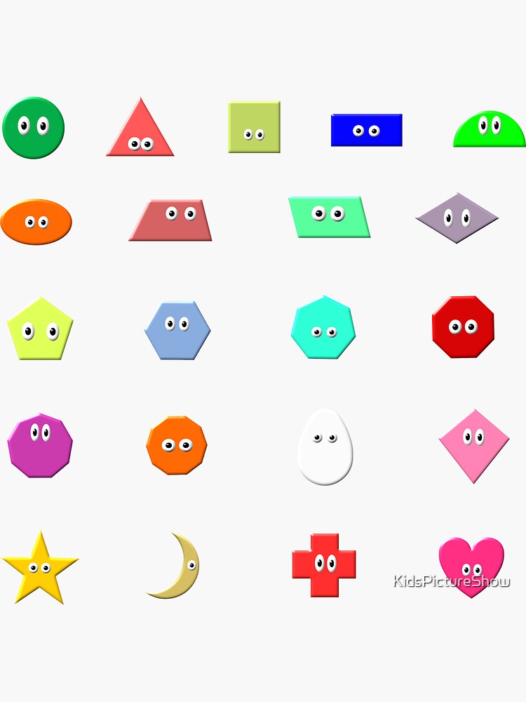 "What Shape Is It? - Geometric Shapes - The Kids' Picture Show" Sticker ...