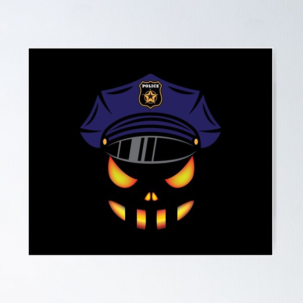 "Halloween 2021 - Police Officer Costume - Pumpkin Smile" Poster for ...