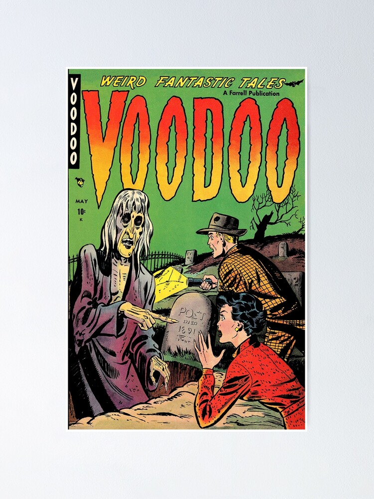 "Vintage Voodoo Comic Book Cover, Mystic Arts, Witchcraft, black magic ...
