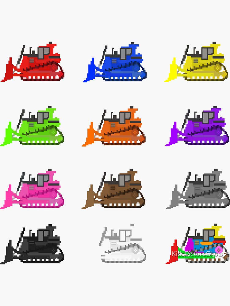 "Bulldozer Colors - The Kids' Picture Show" Sticker for Sale by ...