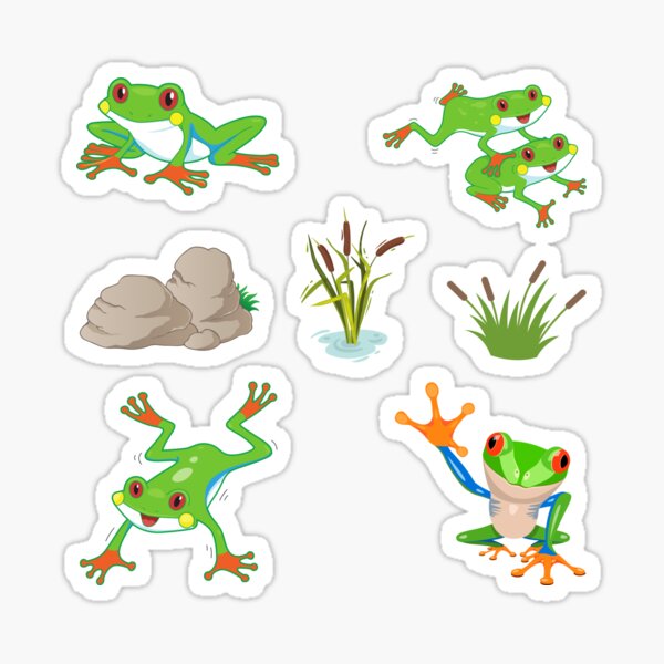 "Frogs, sticker pack" Sticker by Redbeardapparel | Redbubble