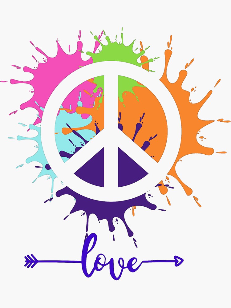 "Peace & Love " Sticker by wataraadam | Redbubble