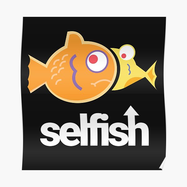 "Selfish design little fish trying to eat big fish. A selfish fish that ...