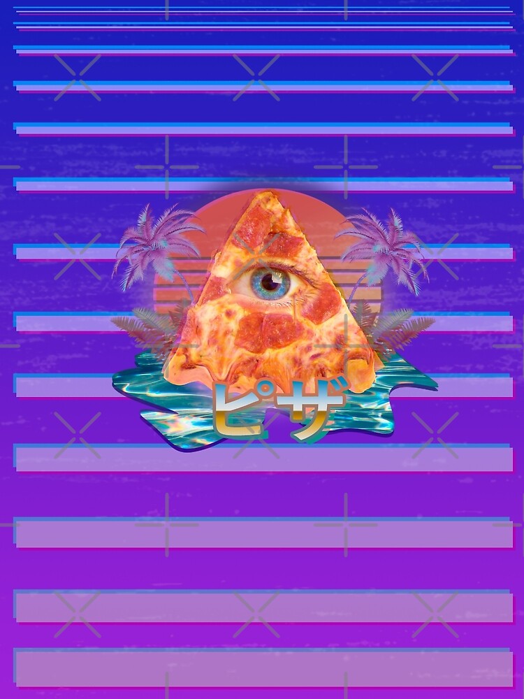 "Vaporwave Pizza" Poster by imposibear | Redbubble