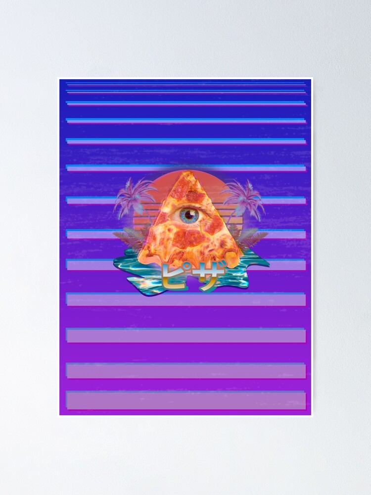 "Vaporwave Pizza" Poster by imposibear | Redbubble
