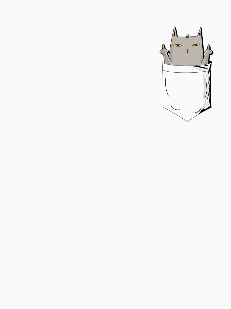 "Cat shows the middle finger Pocket Design" Essential T-Shirt by ...