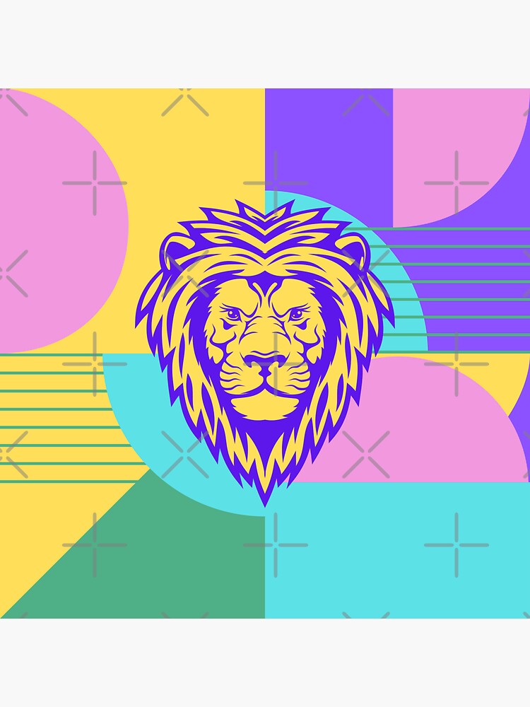 "Lion Color Block Art" Sticker for Sale by BeeMeCreative | Redbubble