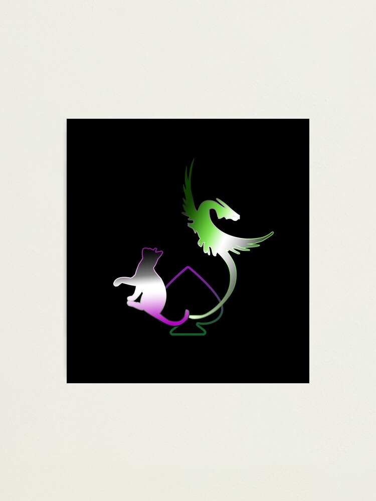 "aromantic asexual pride flags dragon and cat subtle symbol - lgbtqia+ ...