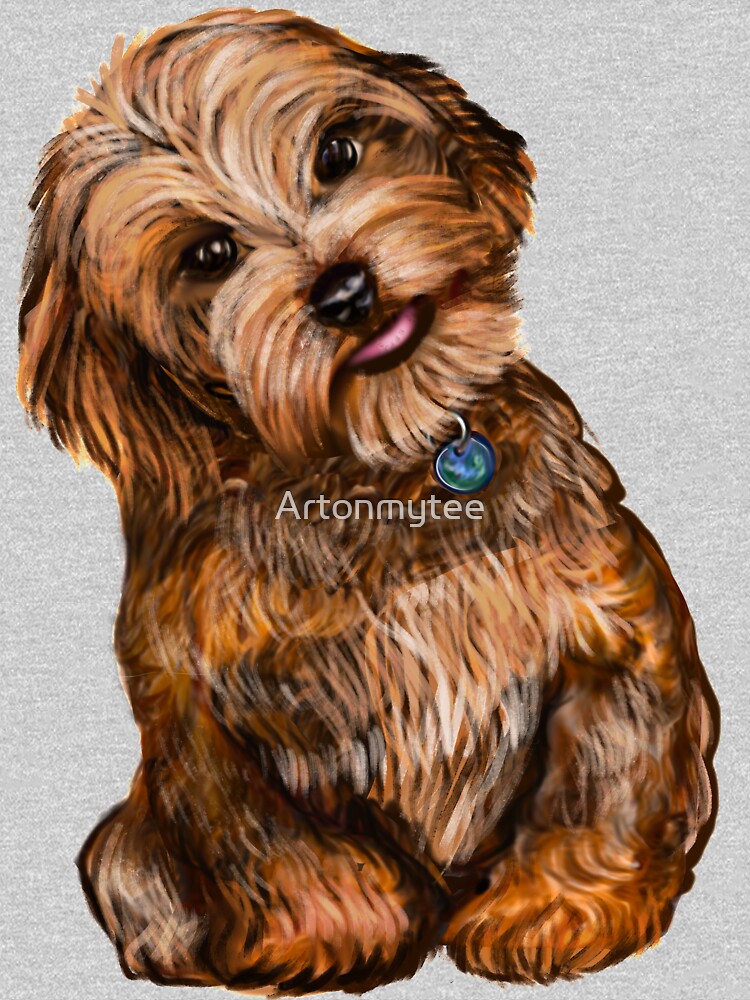 "Cavapoochon Cavapoo Cavoodle Black and Tan tilted head - cute cavalier ...