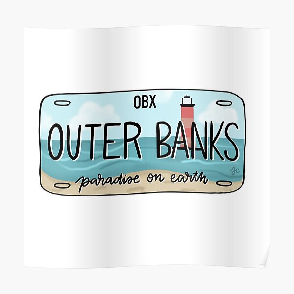 "THE ORIGINAL OBX license plate bright" Poster by Jeandabean | Redbubble