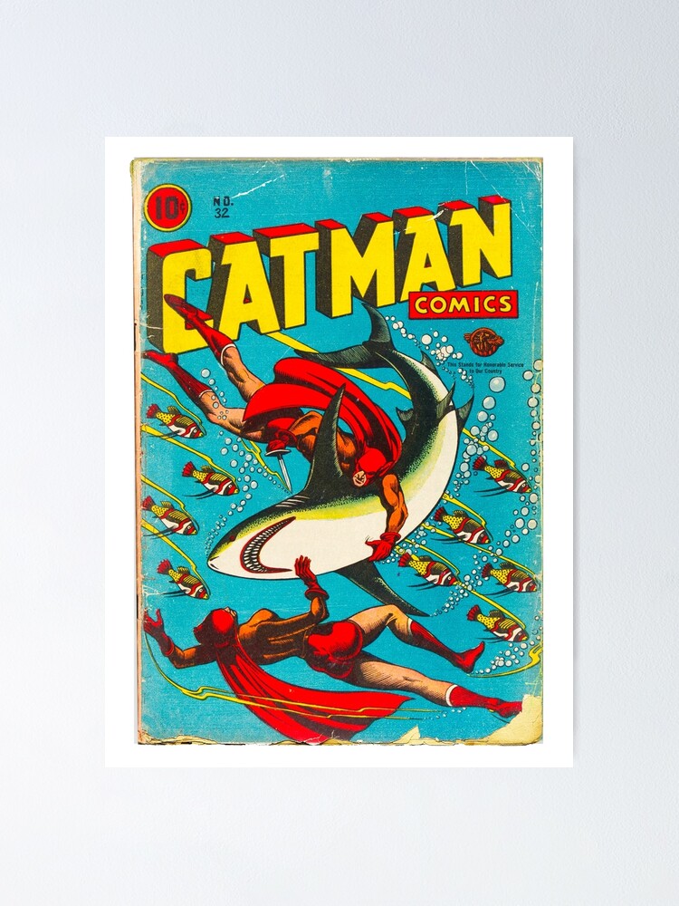 "Catman Comics No32 – Ret3ro Vintage Superhero Comic" Poster for Sale ...