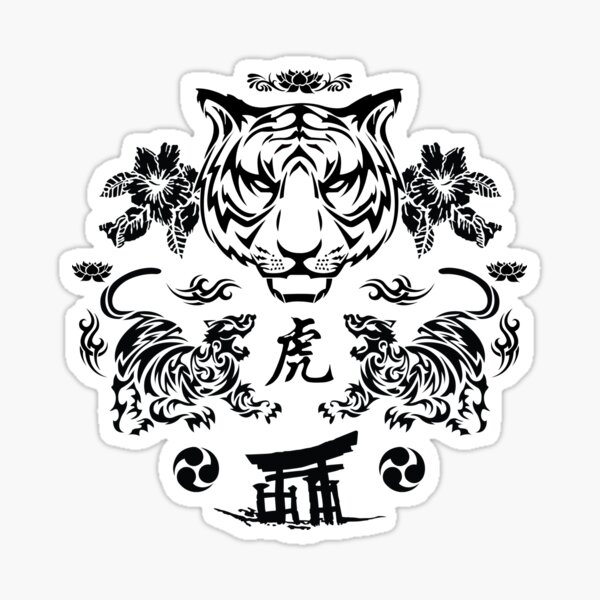 "Tribal Tiger" Sticker for Sale by marcosty | Redbubble