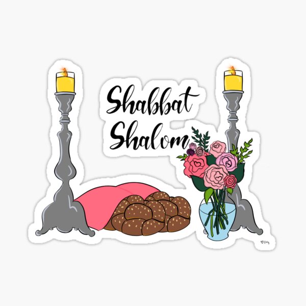 "Shabbat Shalom" Sticker for Sale by OrlysArt | Redbubble