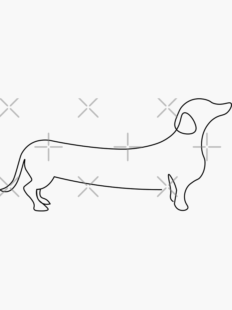 "Dachshund One Line Minimal Art" Sticker for Sale by llevine2934 ...