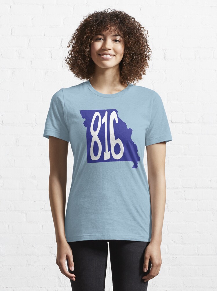 "Hand Drawn Missouri State 816 Area Code Royal Blue" T-shirt by ...