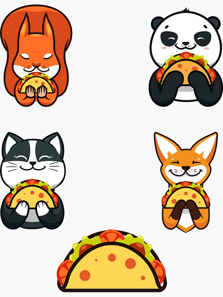 "TACO TUESDAY WITH YOUR FAVOURITE ANIMALS" Sticker for Sale by IMAGE-T ...
