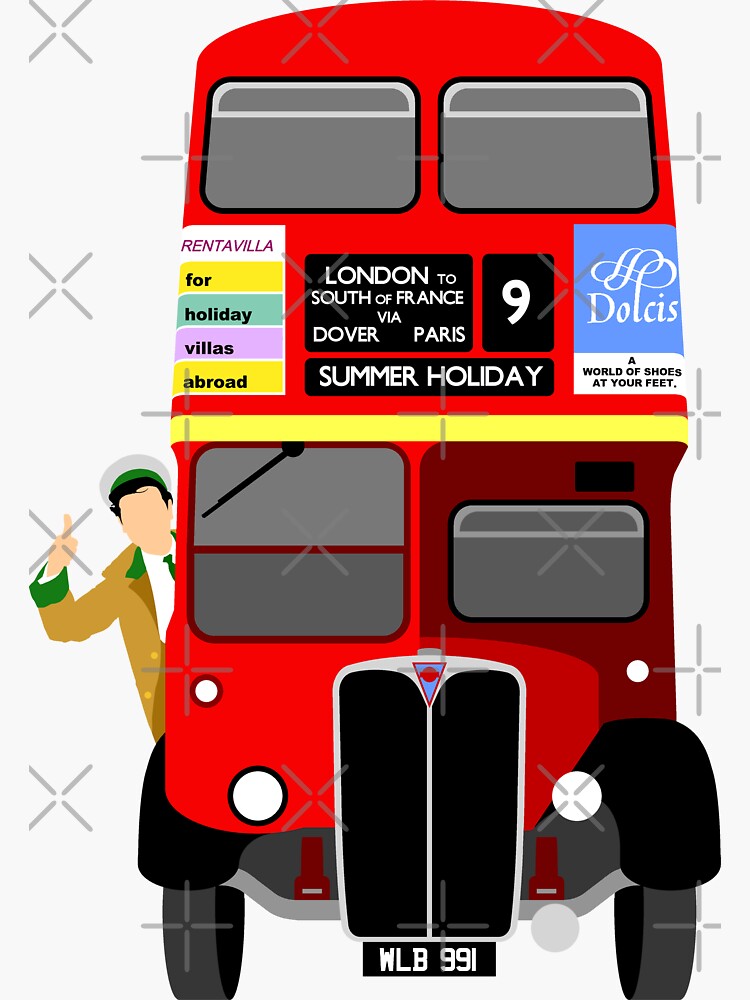 "Summer Holiday London Red Double Decker Movie Bus" Sticker for Sale by ...