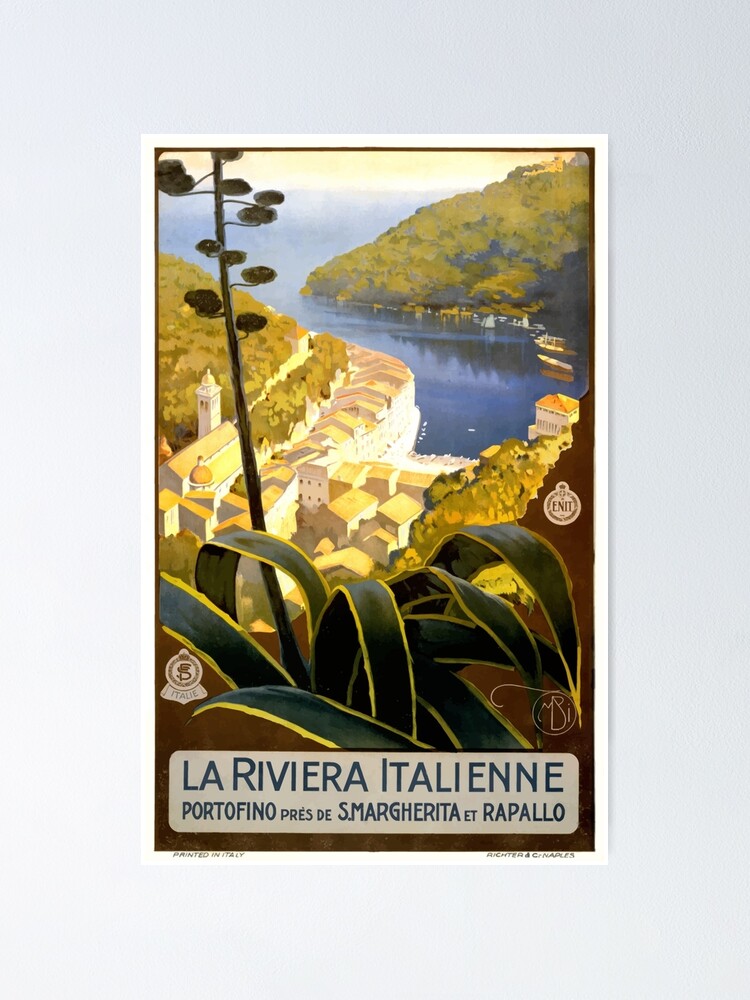 "1920 Italian Riviera Travel Poster" Poster for Sale by retrographics ...