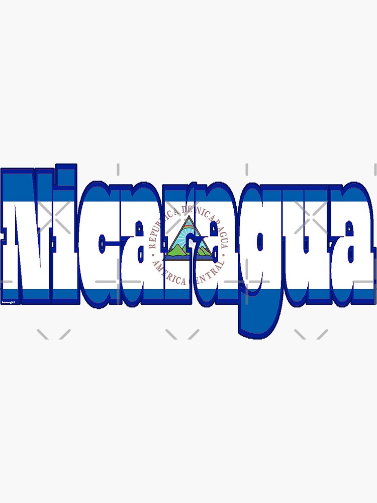 "Nicaragua Font With Nicaraguan Flag" Sticker by Havocgirl | Redbubble