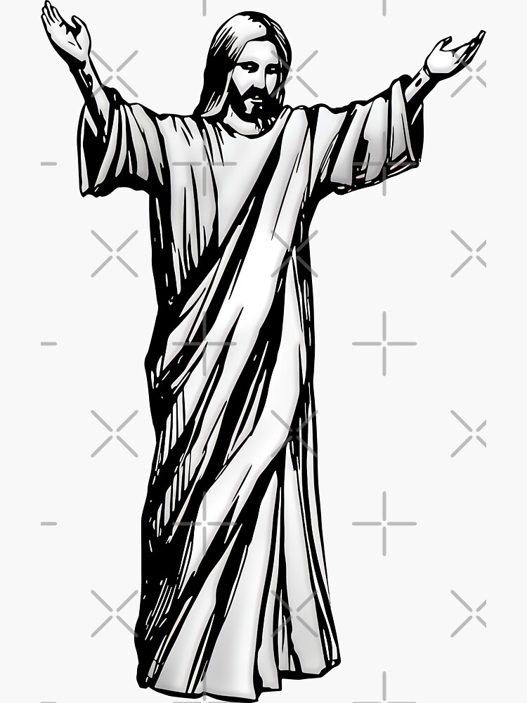 "Lord Jesus Christ Drawing" Sticker for Sale by GroundOfHoly | Redbubble