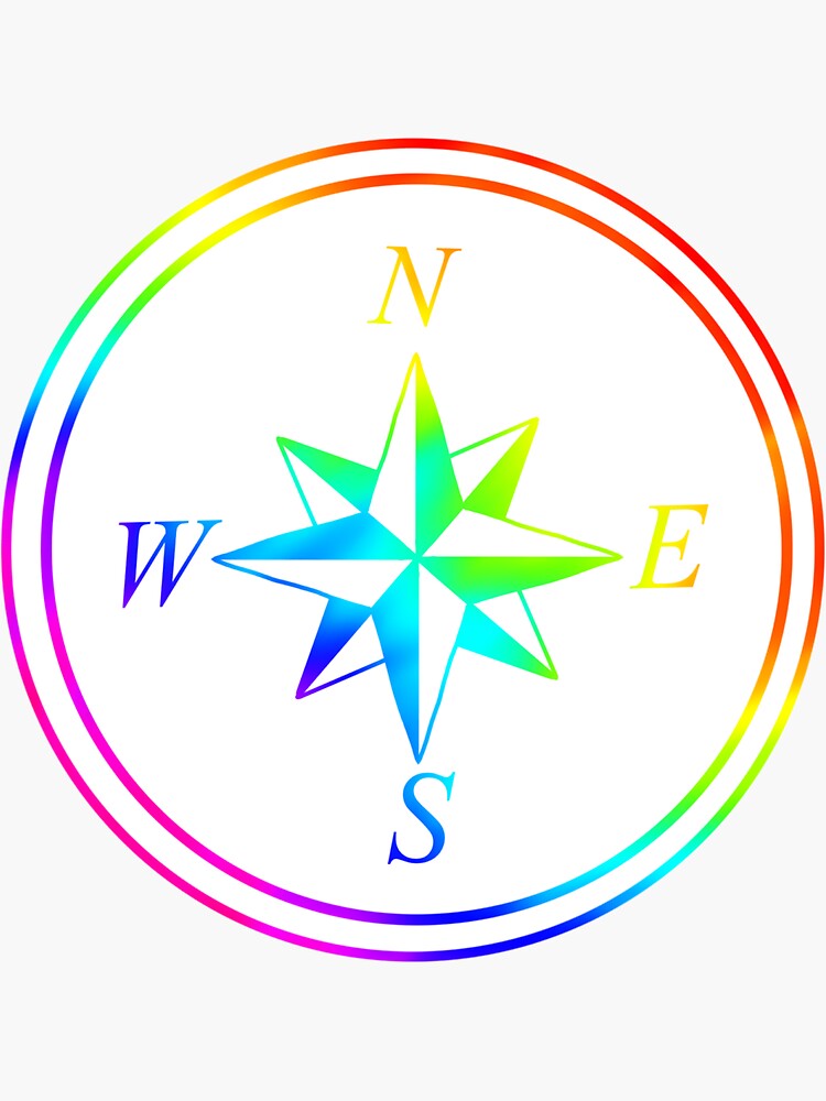 "Rainbow compass" Sticker by Sriracha-67 | Redbubble