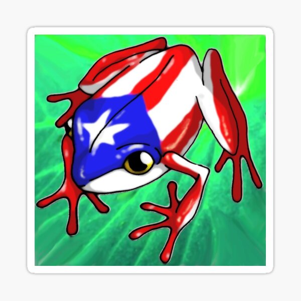 "Flag Coqui " Sticker for Sale by DuskWingArts | Redbubble