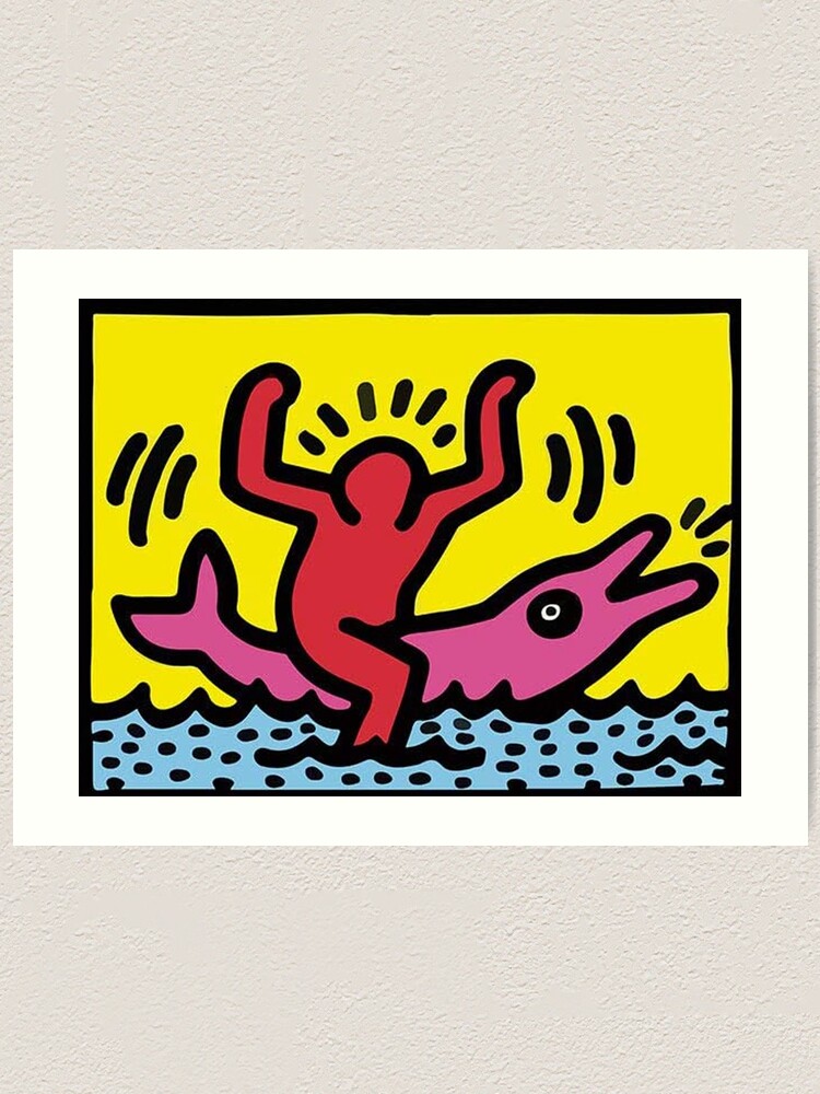 "Man Riding A Shark Keith Funny Unframed" Art Print for Sale by ...