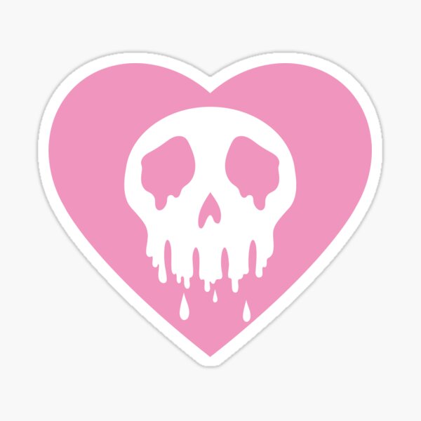 "Pink Skull" Sticker by MandarinTea | Redbubble